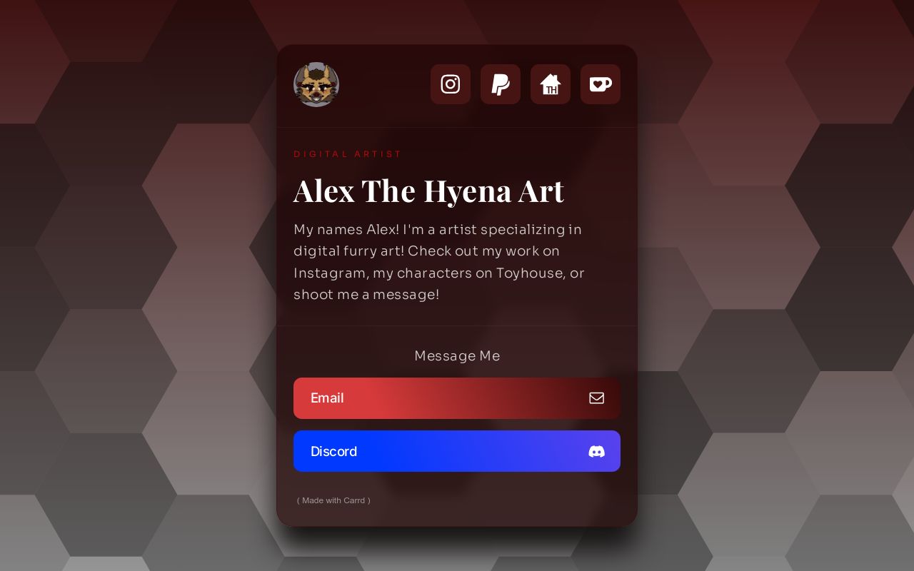 Alex The Hyena Art Carrd